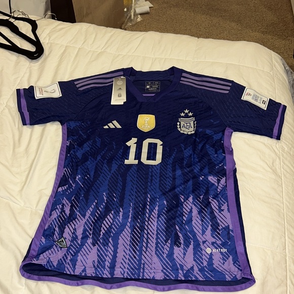 adidas | Shirts | 2222023 Adidas Argentina Away Messi Jersey Purple ...